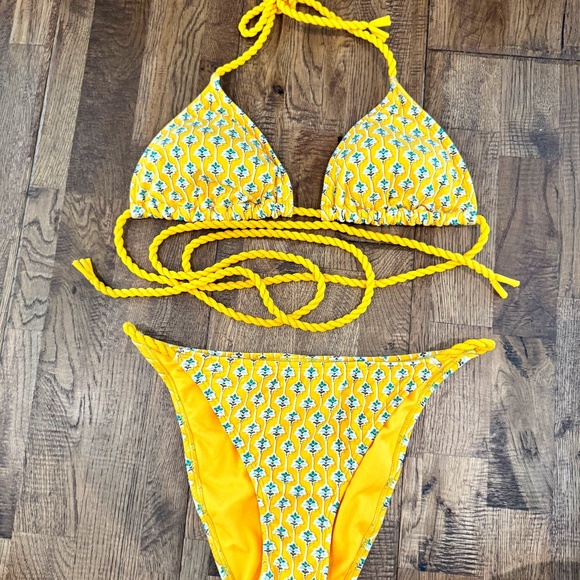 RHODE | Swim | Rhode X Target Dainty Lotus Print Triangle Bikini Top ...